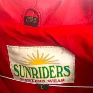 Jackets & Coats | Vintage Red Fringe Cropped Leather Jacket | Poshmark